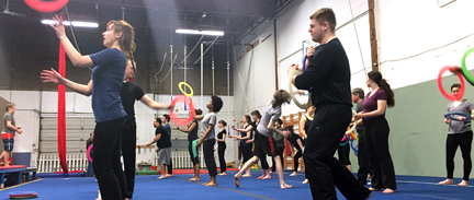 school group juggling rings - The School of Acrobatics and New Circus Arts